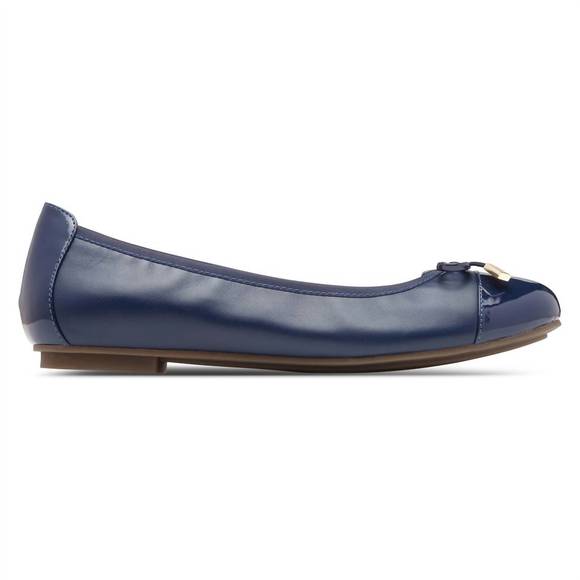 Vionic | Shoes | New Vionic Minna Ballet Flat Wide Width In Navy Nappa ...